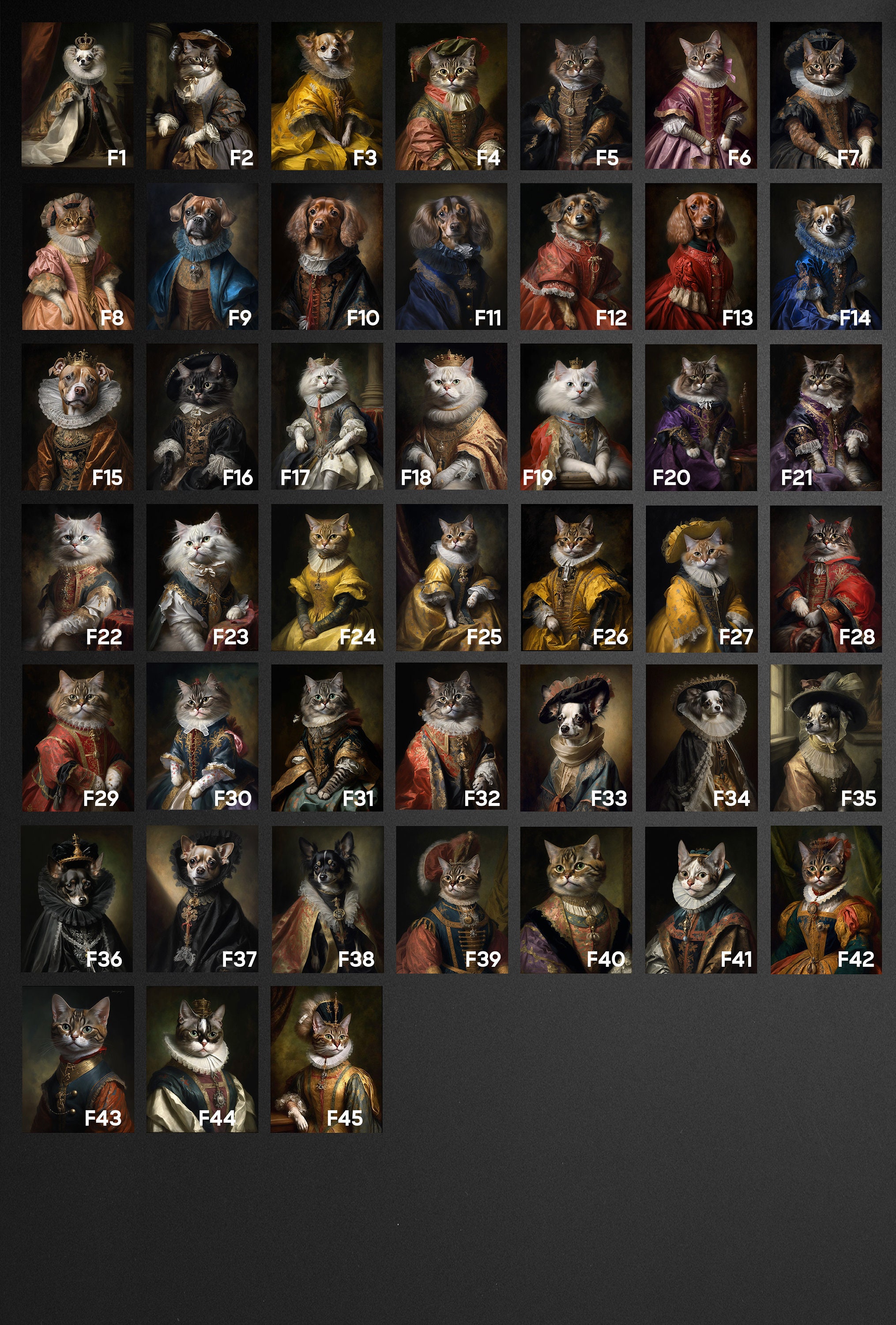 Regal Cat Art Print Historic Digital Drawing Personalized Dog ...