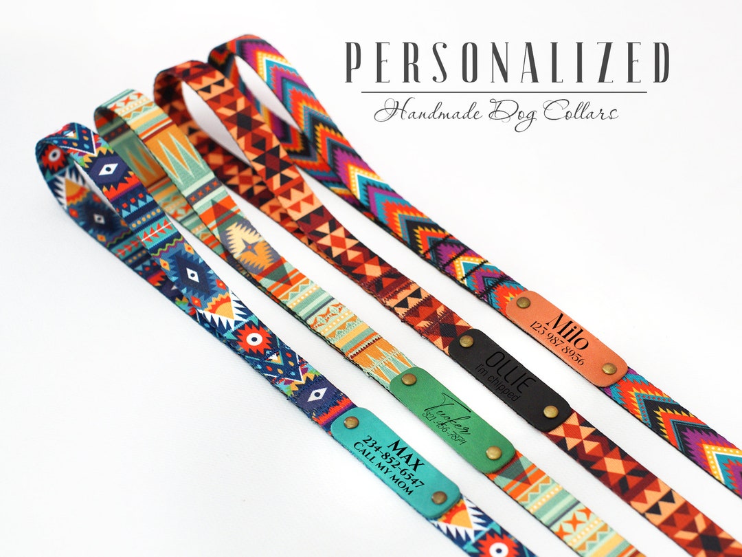 Personalized Tribal Pattern Dog Leash 5 Foot With Walking Handle ...