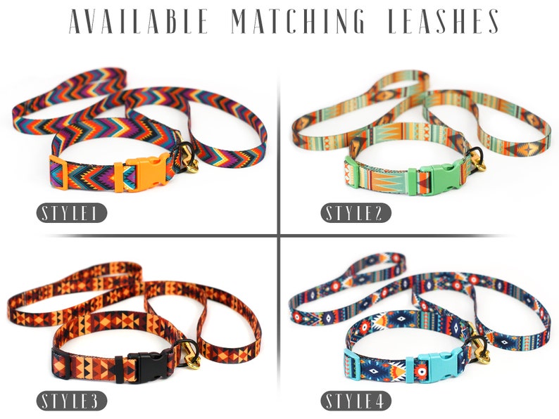 Blue Navajo Dog Collar, Custom Dog Collar With Engraved Leather Name ...