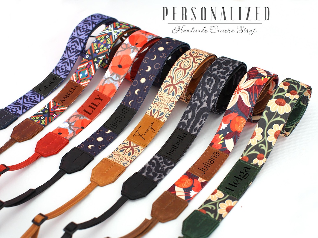 Custom Camera Strap With Engraved Leather Part, Personalized Camera ...