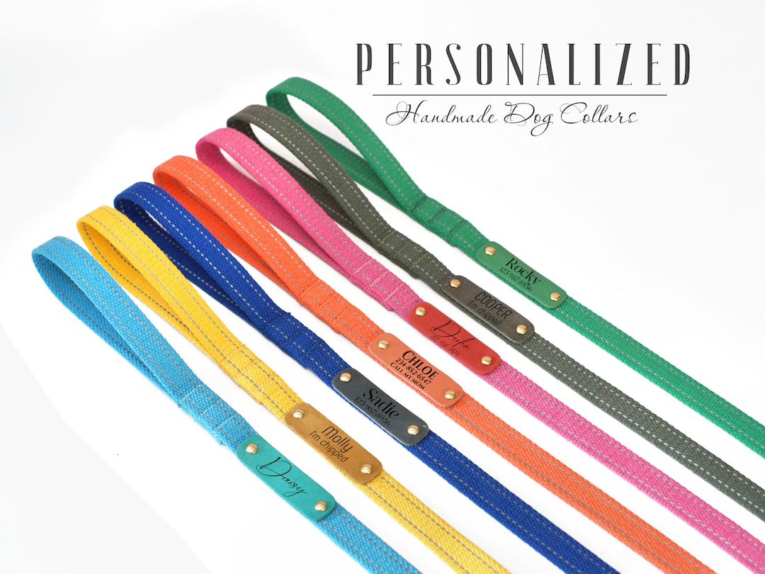 Durable Cotton Dog Leash With Reflective Parts, Personalized Dog Leash ...