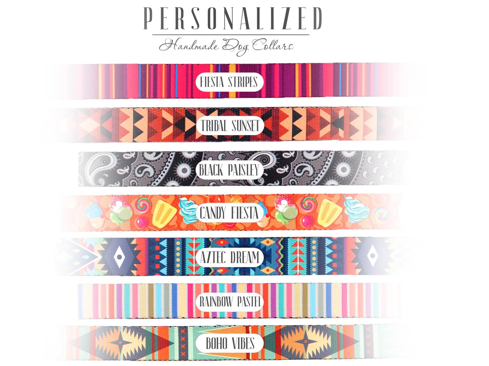 Printed Nylon & Leather Dog Collar With AirTag Pocket, Personalized Air ...