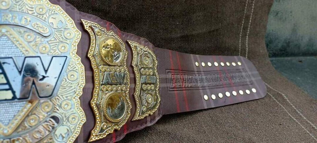 AEW World Championship Belt Adult Size 4MM Layered Stacked Wrestling ...