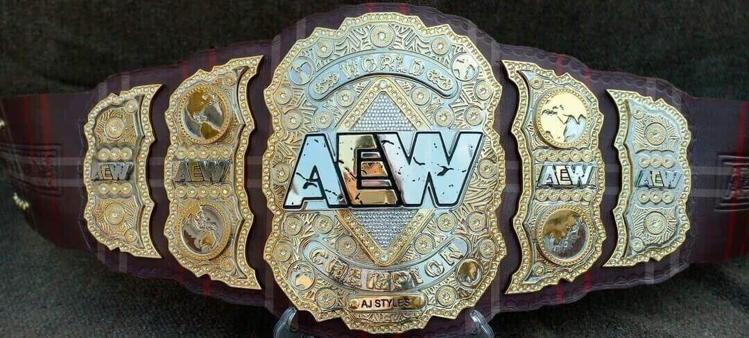 AEW World Championship Belt Adult Size 4MM 3 Layer Stacked Wrestling ...