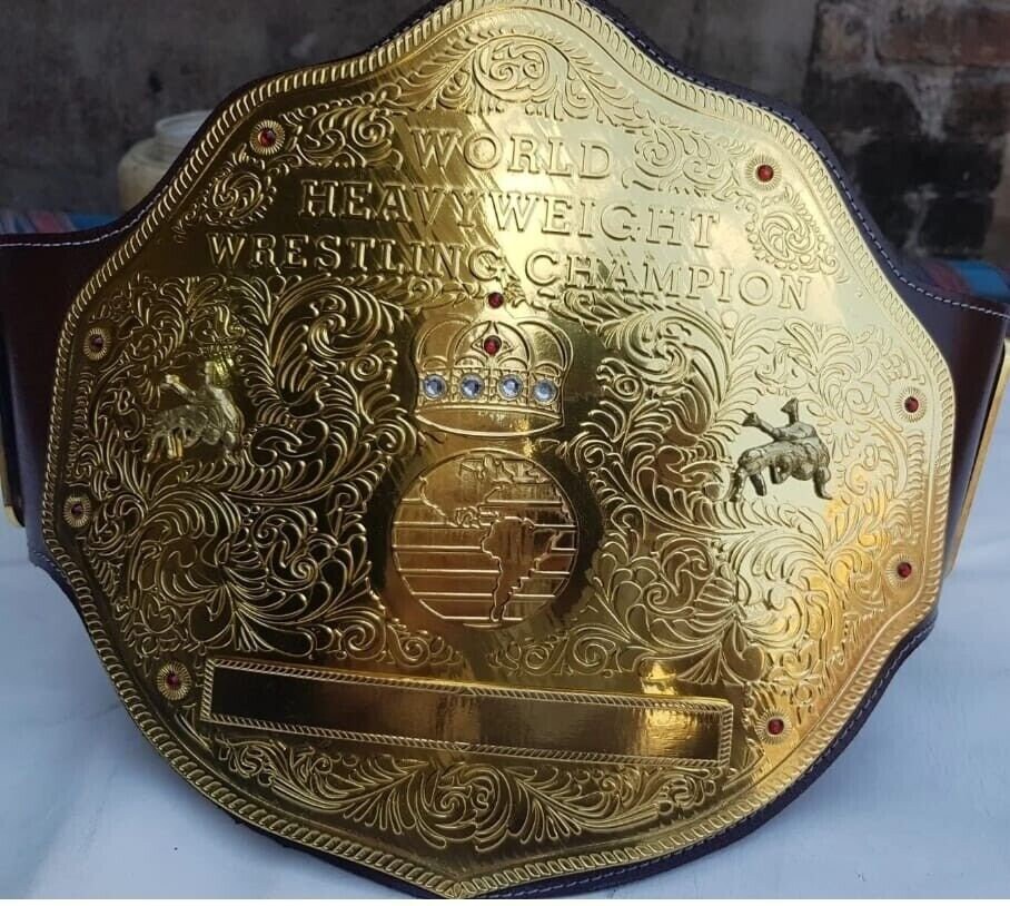 BIG GOLD World Heavyweight Championship Replica Tittle Belt Leather ...