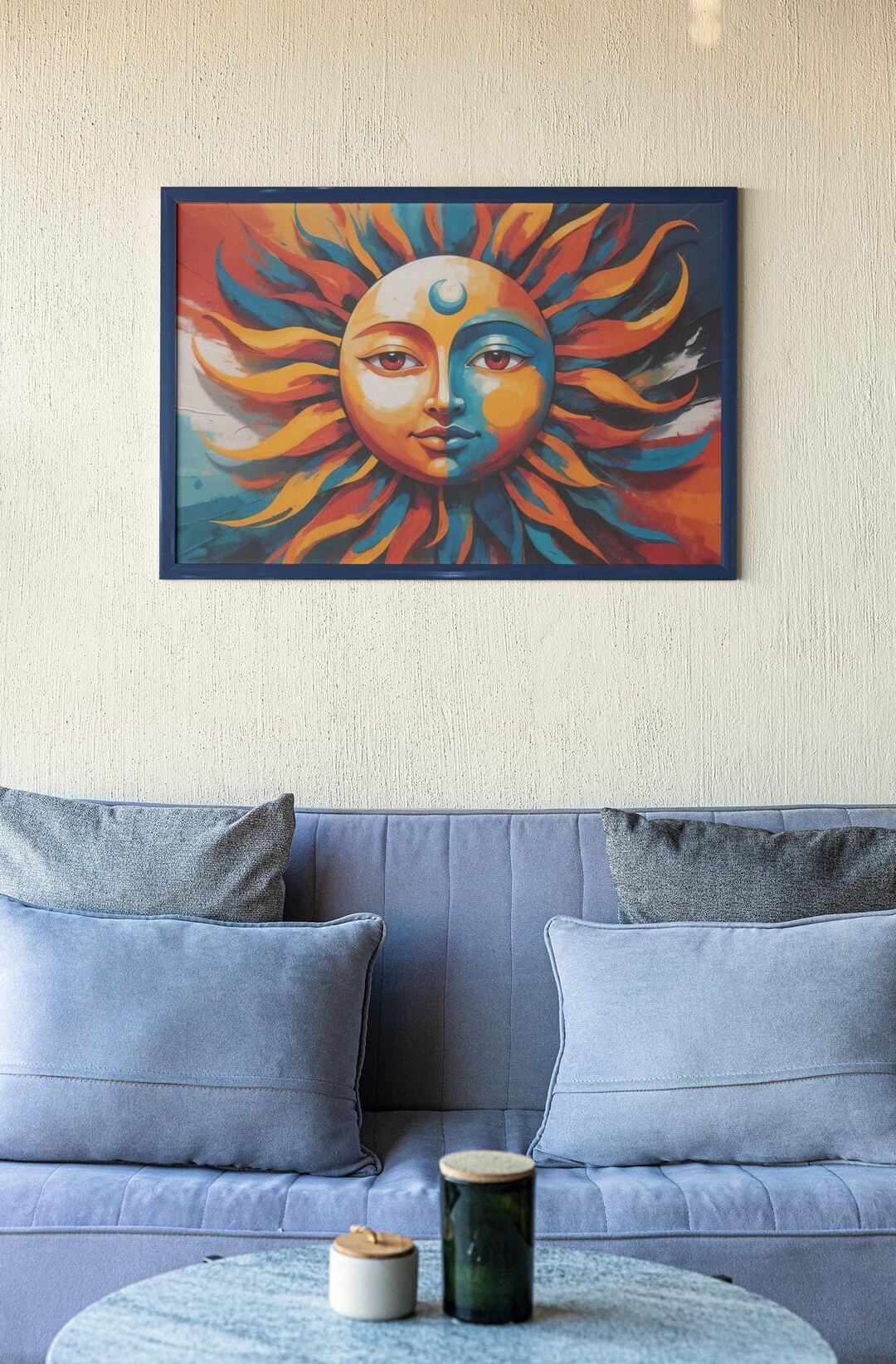 Textured Sun Moon Posters, Solar Lunar Eclipse, Birthday Gift, Creative ...