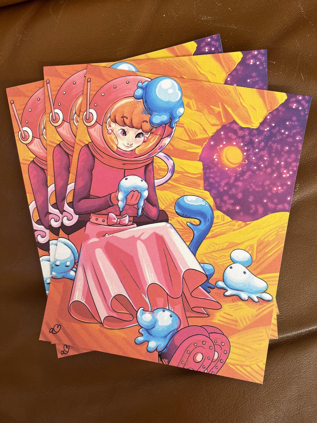 Retro-futuristic Princess Mini Print A5 300gsm Matte Print Wall Art Sci ...