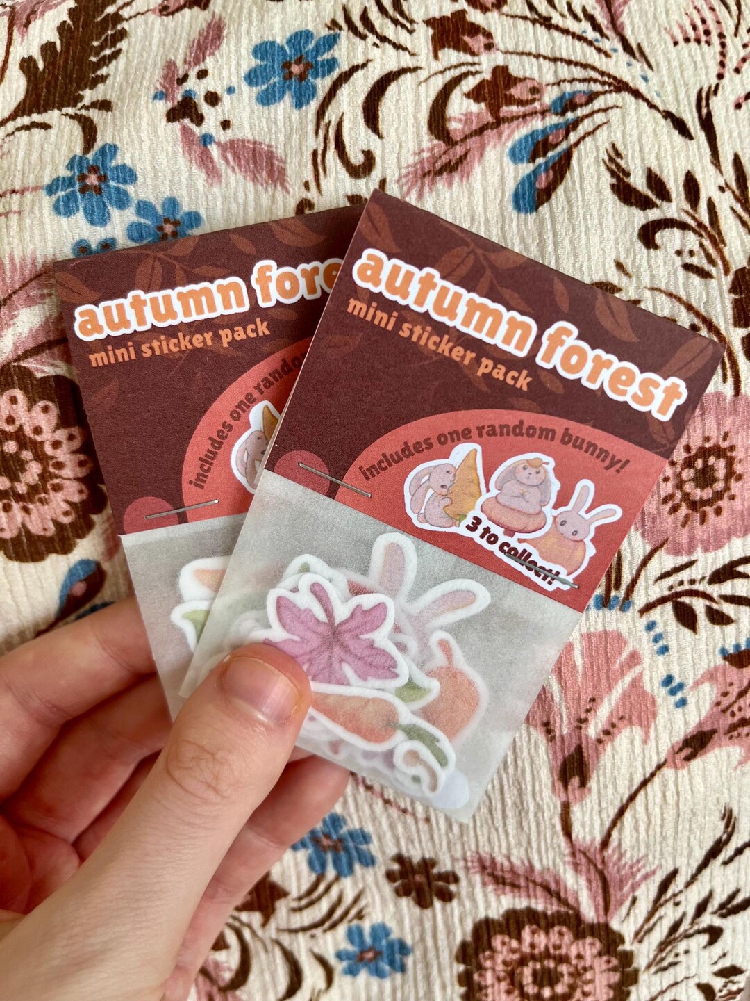 Autumn Forest Sticker Pack | Mini Hand-cut Holographic Vinyl Stickers ...