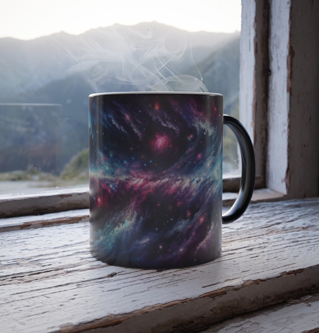 Galaxy Nebula Space Color Changing Mug - Heat Reactive Coffee Cup With ...