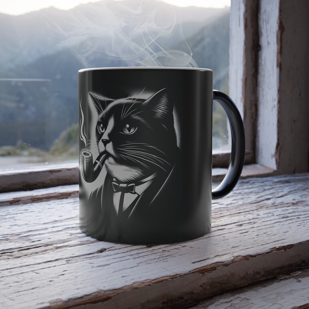 Classy Cat Color Changing Mug - Heat Reactive Coffee Cup With Cat ...