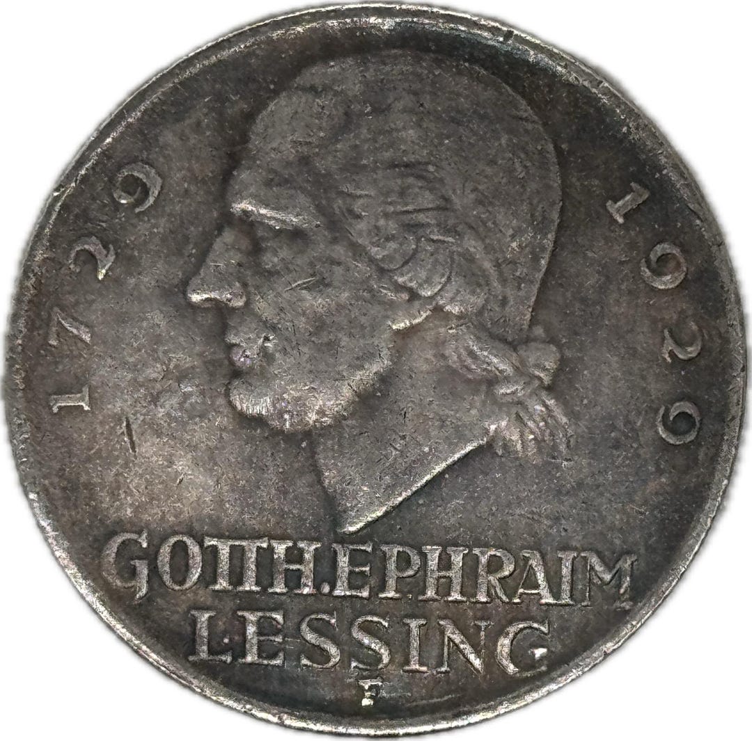 1929 Gotthold Ephraim Lessing 5 RM Commemorative Coin - Etsy