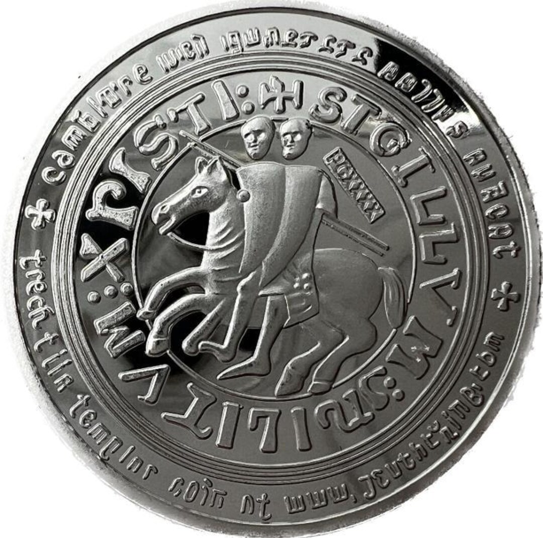 Templar Silver-plated Coin of Secrets Copy - Etsy