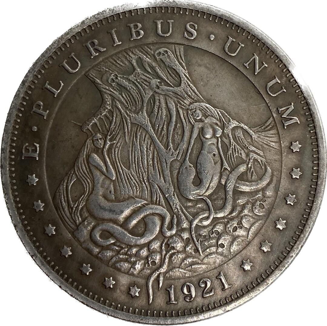 1921 Morgan Dollar With Hand-engraved Sirens Copy - Etsy