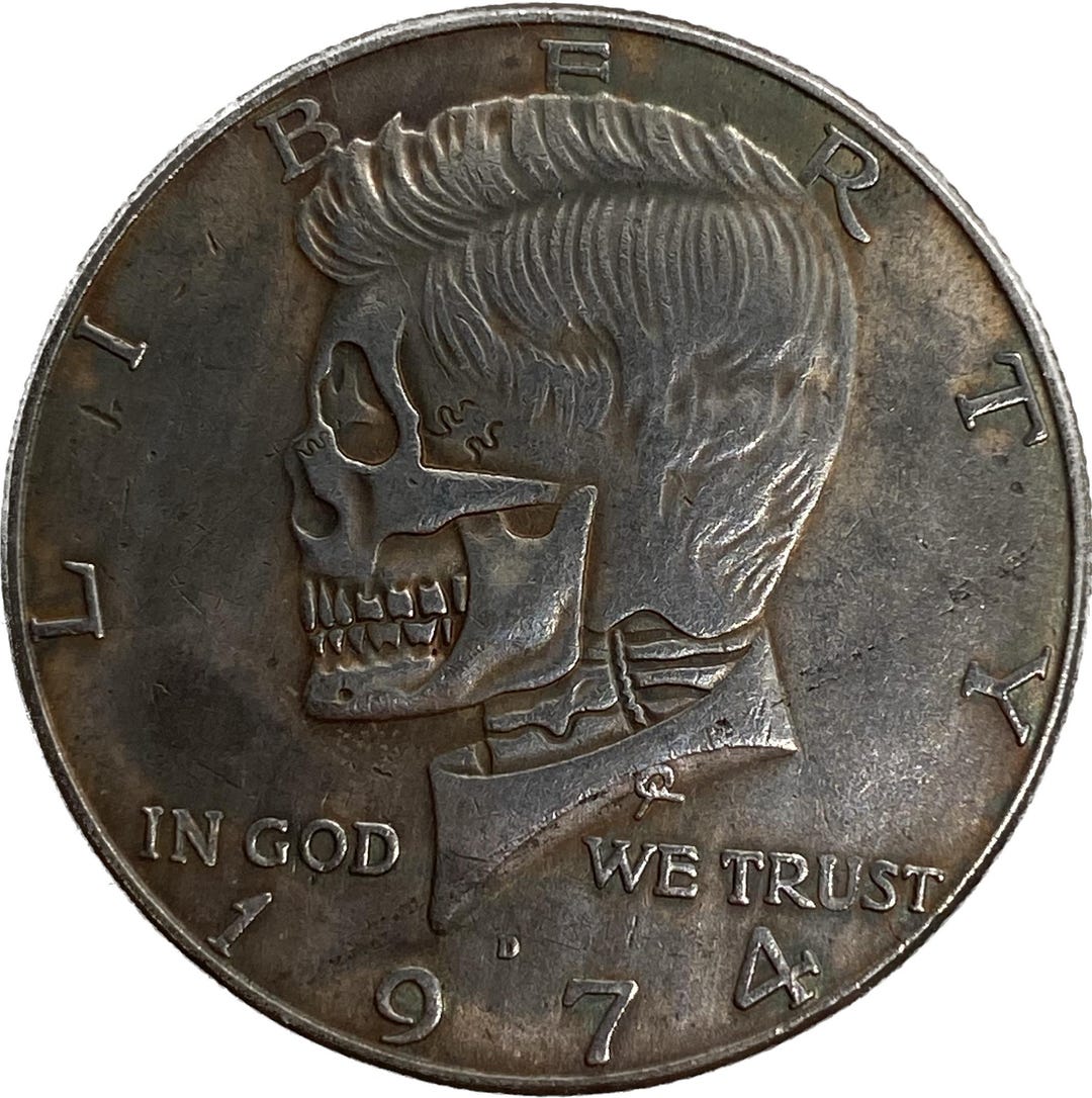 Kennedy Skull Art Coin, 1974 Half Dollar - Copy - Etsy