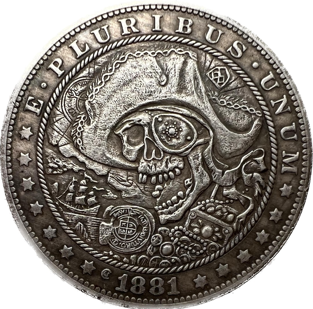Pirate-themed Hobo Dollar 1881 Reinterpretation Copy - Etsy