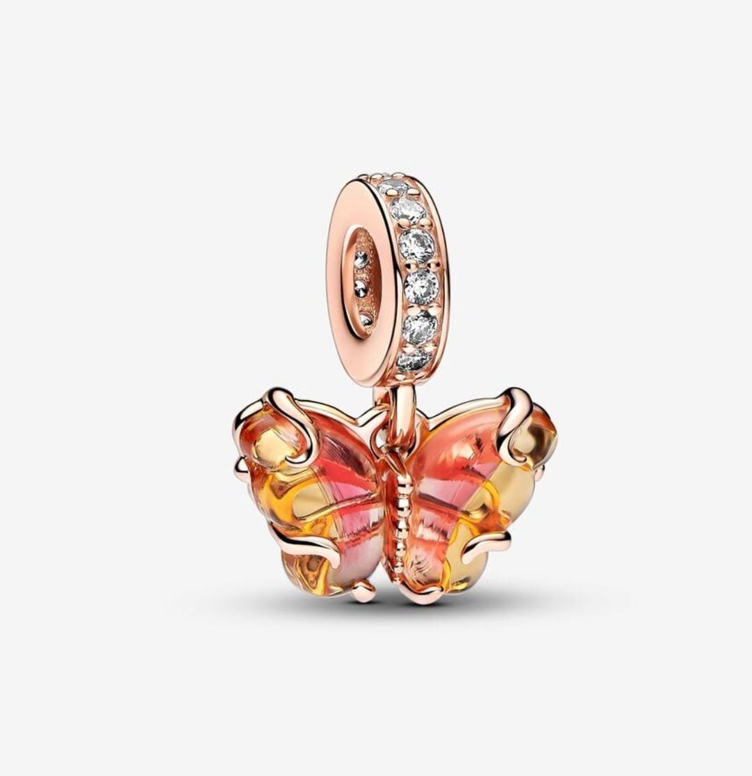 Pandora Murano Butterfly Bracelet Charm for 3mm Snake Chain FAST UK ...