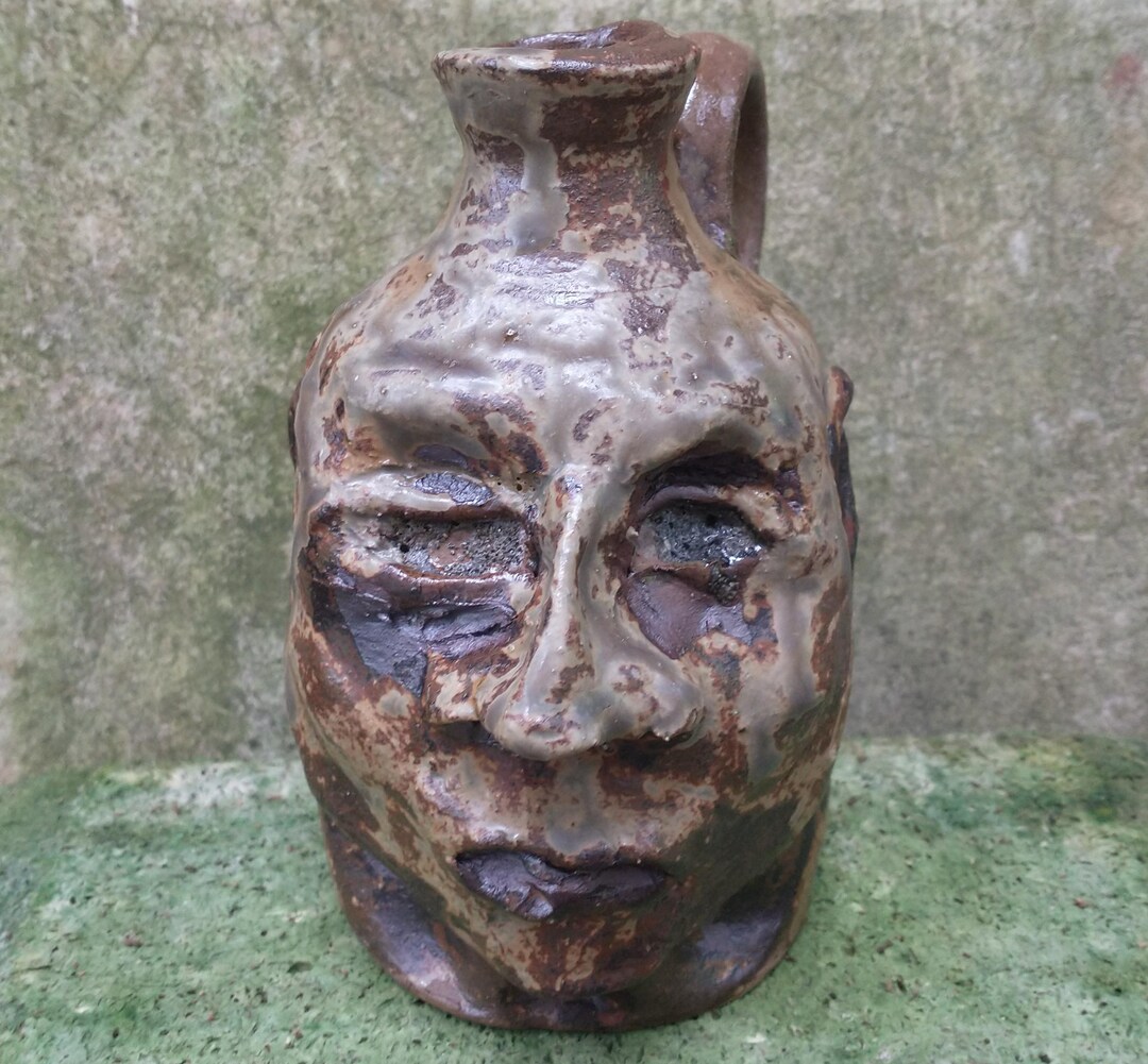 Rustic FACE JUG by Joel Patton - Etsy