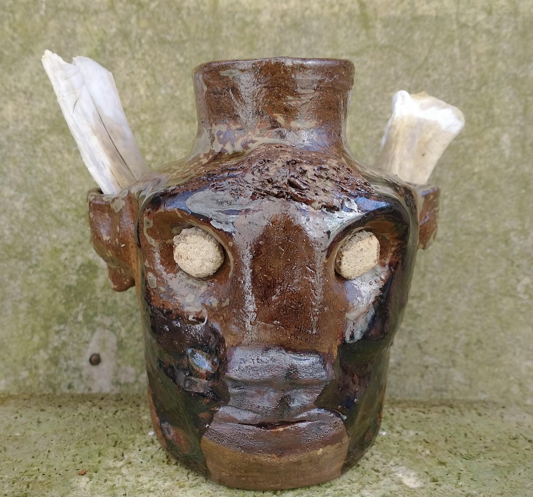 Bone Devil Face Jug by Joel Patton - Etsy