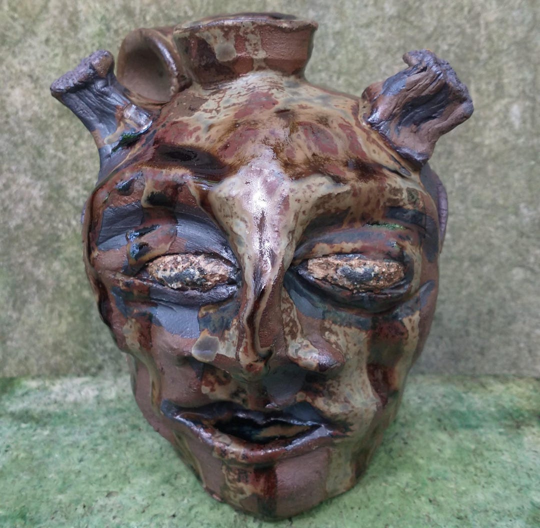 Devil FACE JUG by Joel Patton - Etsy