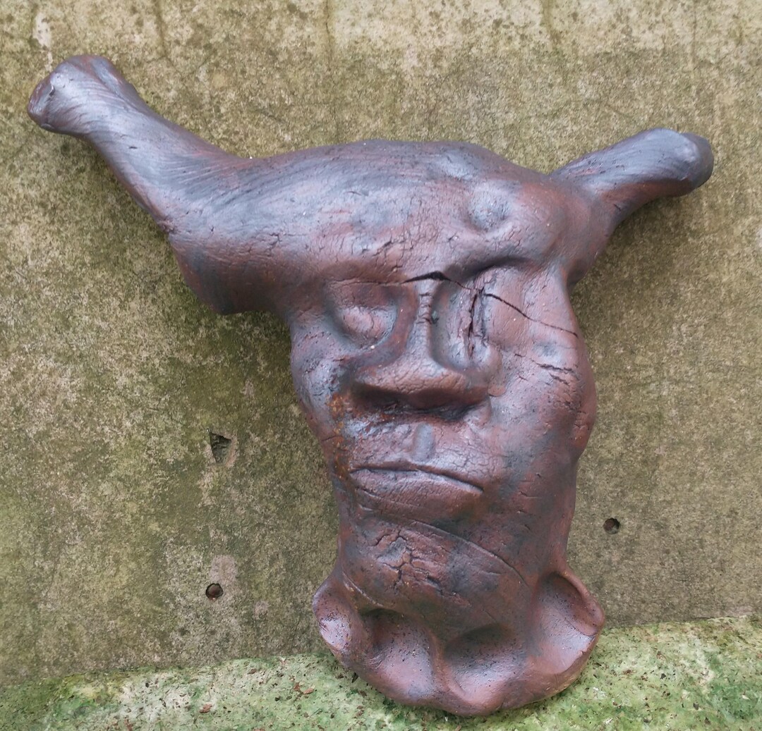 Hanging Devil Face Sculpture by Joel Patton - Etsy
