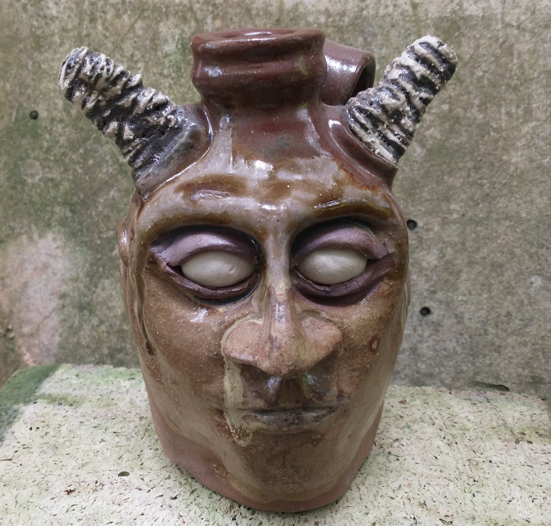 Devil FACE JUG by Joel Patton - Etsy