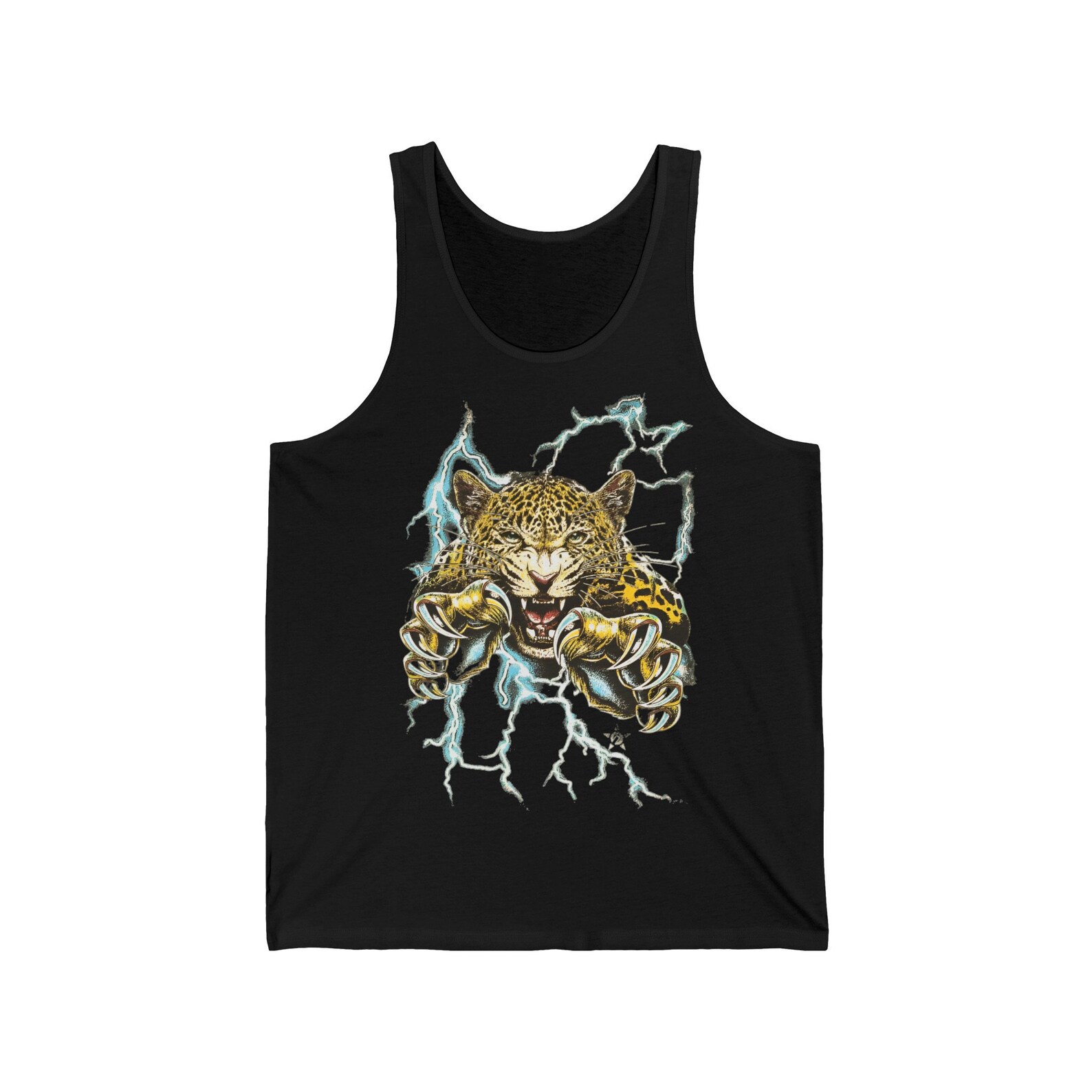Angry Leopard Men's Jersey Tank, Fierce Gym Shirt, Wild Side Sleeveless ...