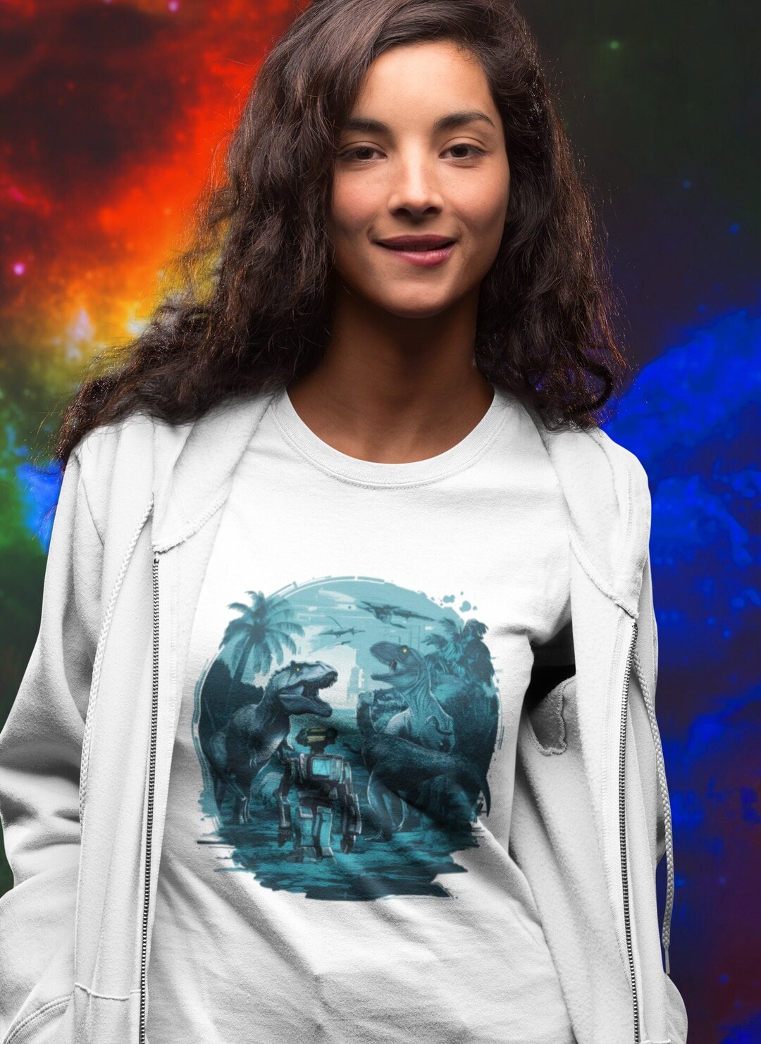 Space-time Continuum T-shirt, Dinosaurs and Robots Sci-fi Design ...