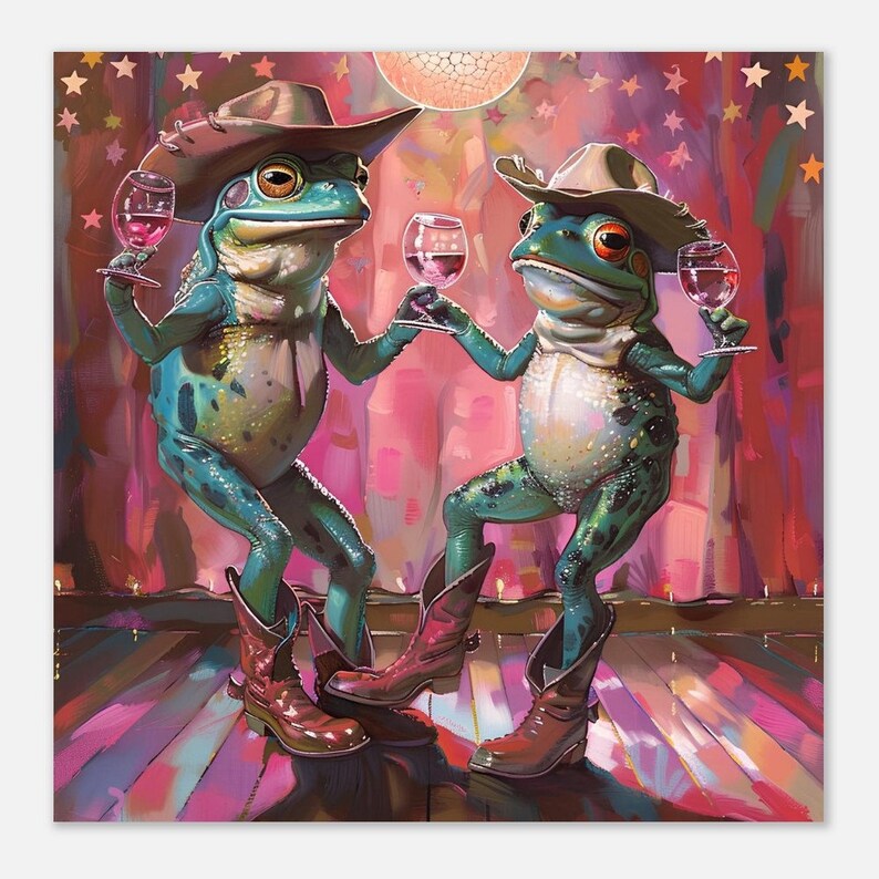 Cowboy Frog Party Art Print - Etsy