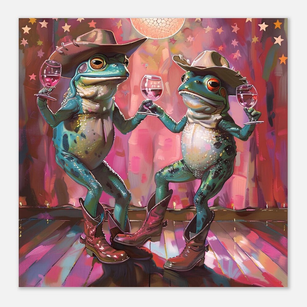 Cowboy Frog Party Art Print - Etsy