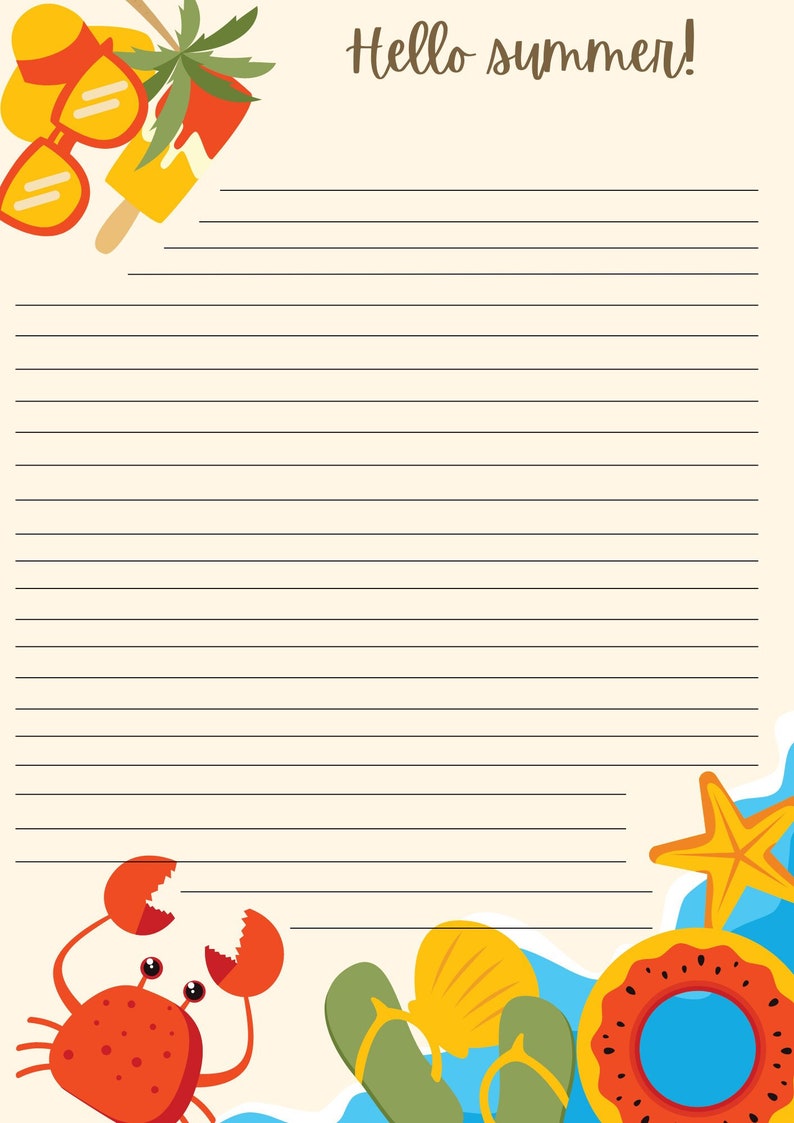 Summer Style Fun Stationary Paper - Etsy