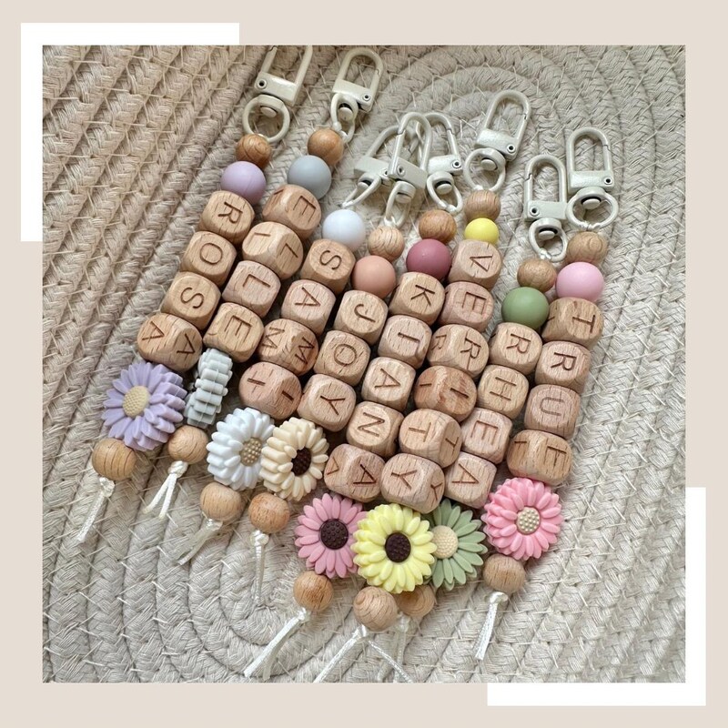 Keychain Bead Name Tag - Etsy UK