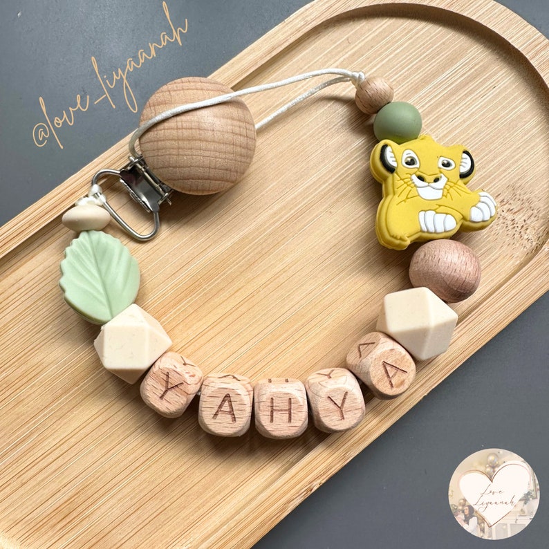 Personalised Dummy Clip Lion King Simba Dummy Chain Pacifier Clip ...