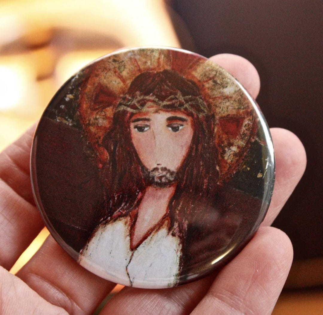 Jesus - Pocket Mirror - Original Art by Flor Larios - Etsy