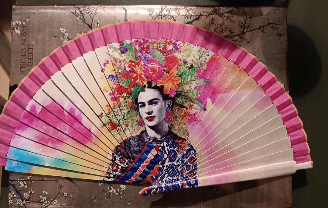 Frida Kahlo Pink Hand Fan - Rare Find - Etsy