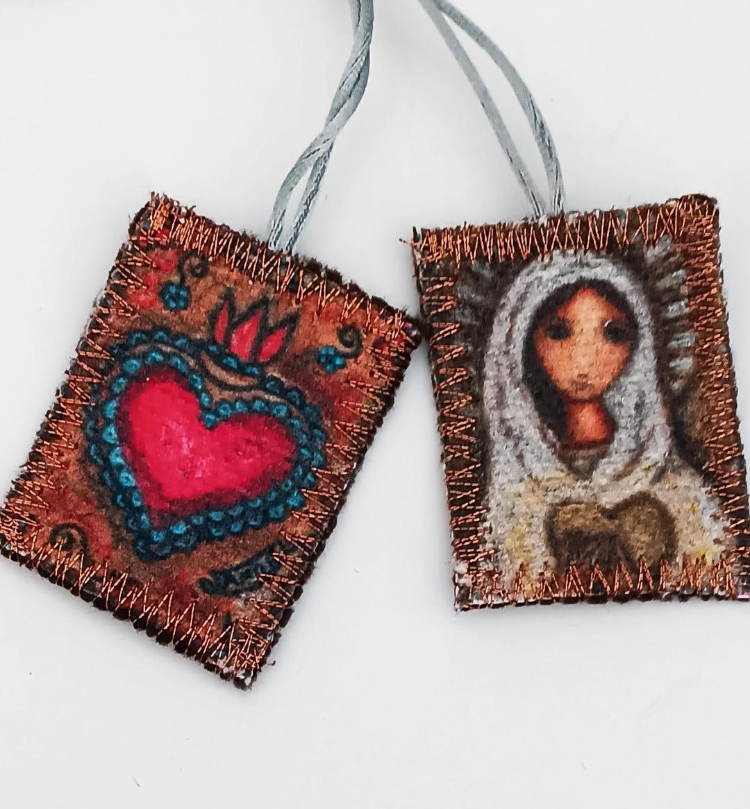 Blessed Mother - Scapular - Handmade - Original Art by Flor Larios - Etsy