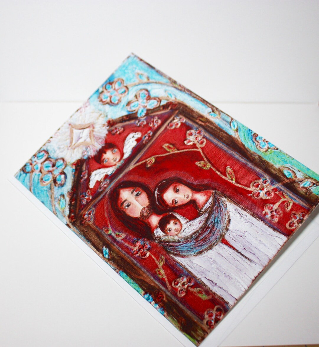 Nativity With Flowers - Set of 2 Greeting Cards With Envelopes - Etsy