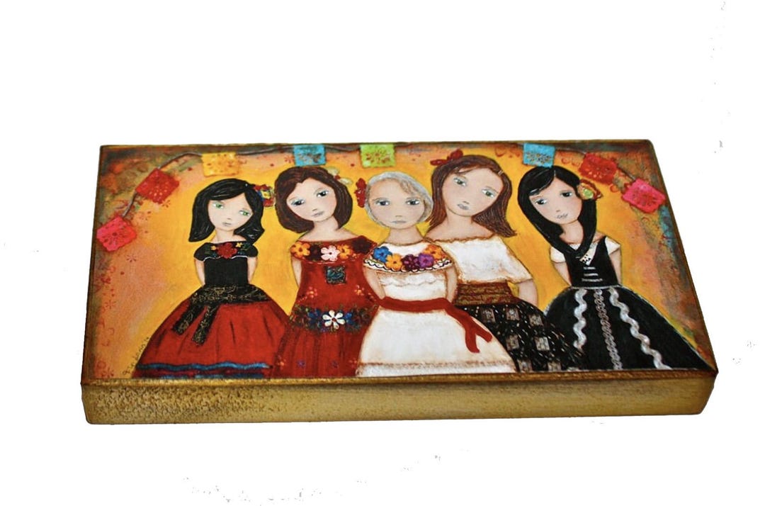 The Five of Us Giglee Print Mounted on Wood 3 X 6 Inches - Etsy