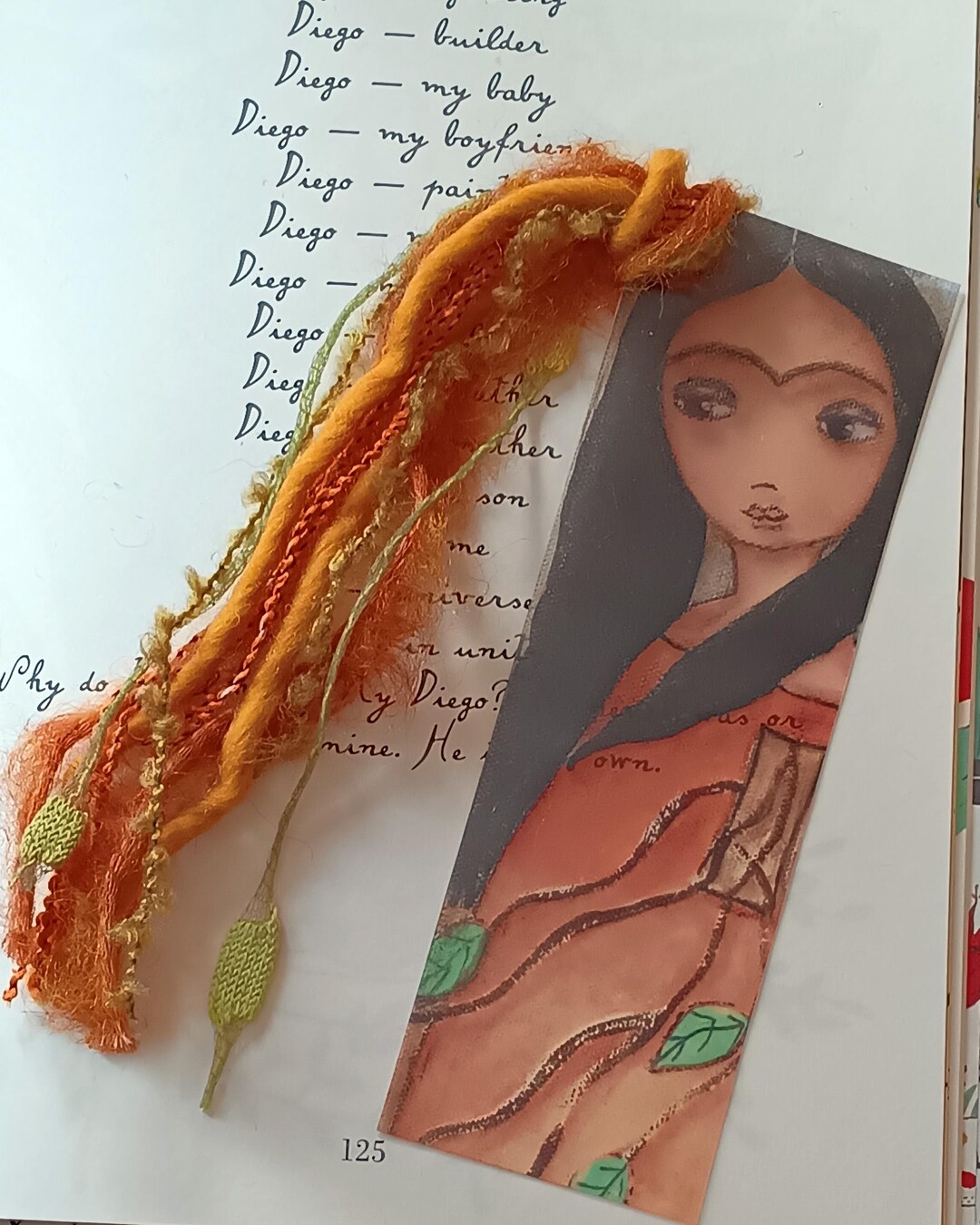 Frida Roots Laminated Transparent Bookmark Handmade Original Art by ...