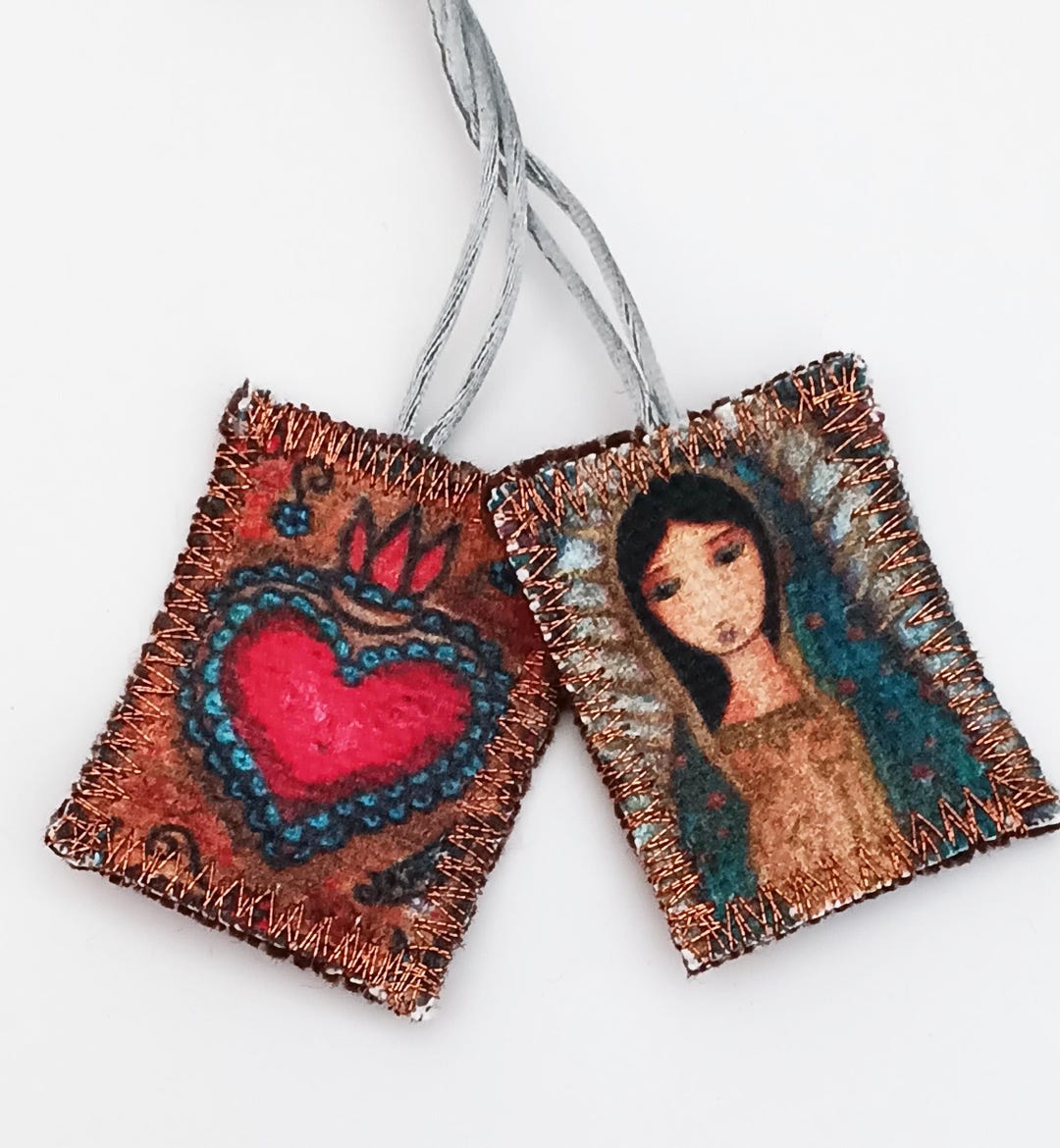 Virgen De Guadalupe Scapular Handmade Original Art by Flor Larios - Etsy