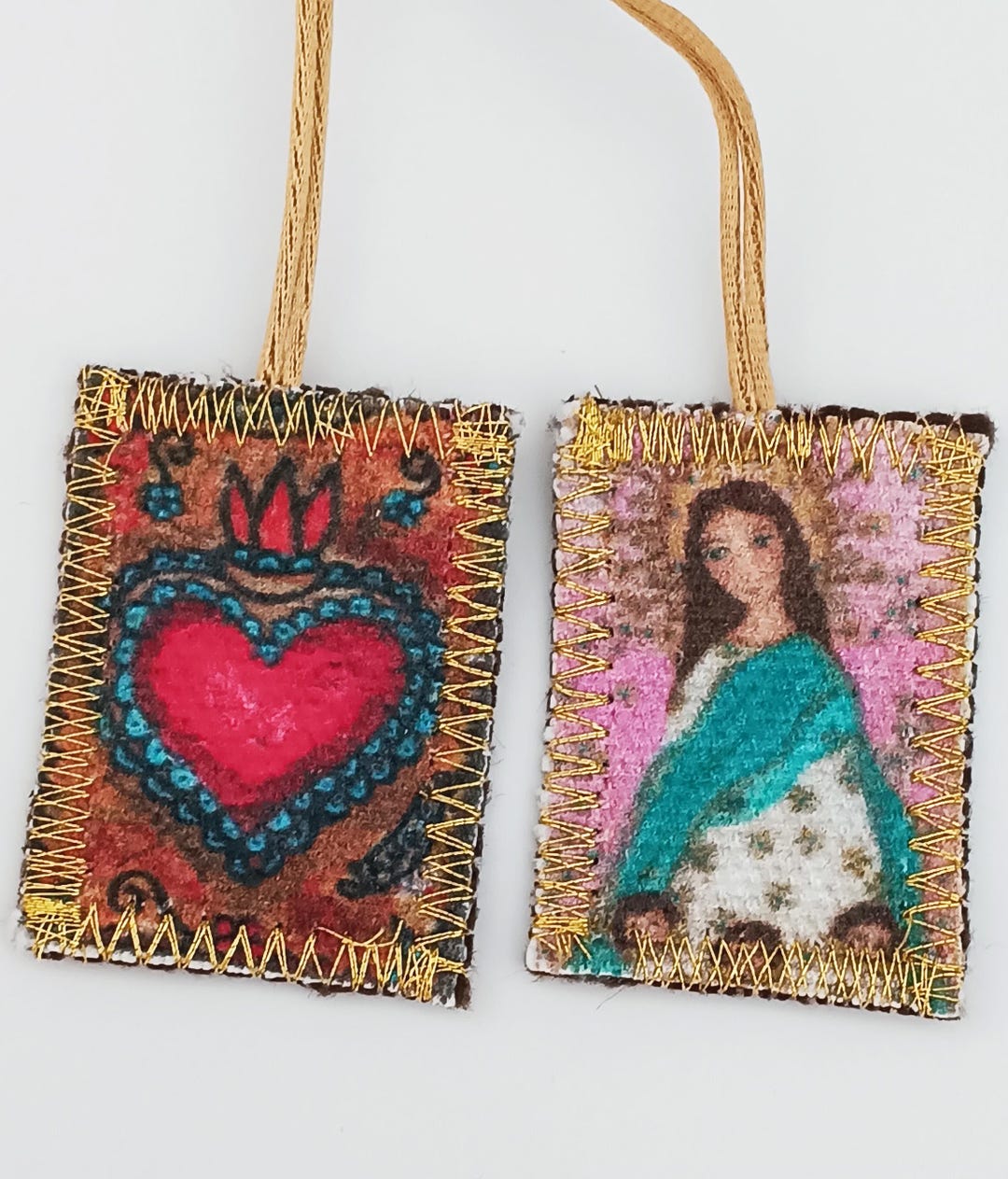 Immaculate Conception With Angels Scapular Handmade Original Art by ...