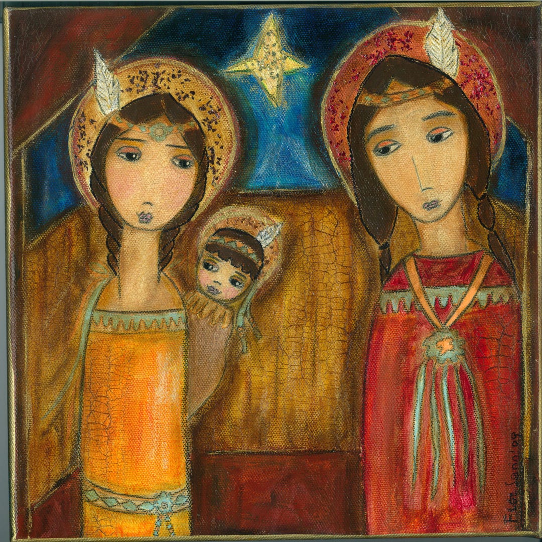 Native American Nativity - Art Print 8 X 8 Inches - Etsy