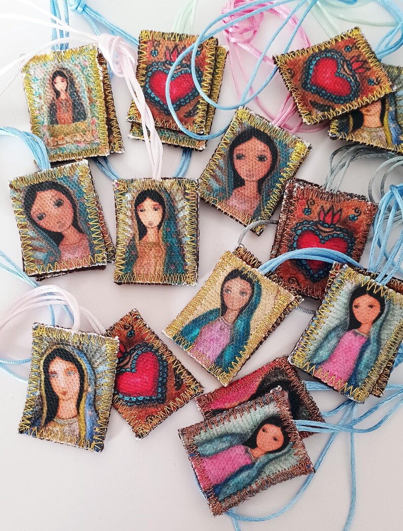 Virgen De Guadalupe Scapular Handmade Original Art by Flor Larios - Etsy