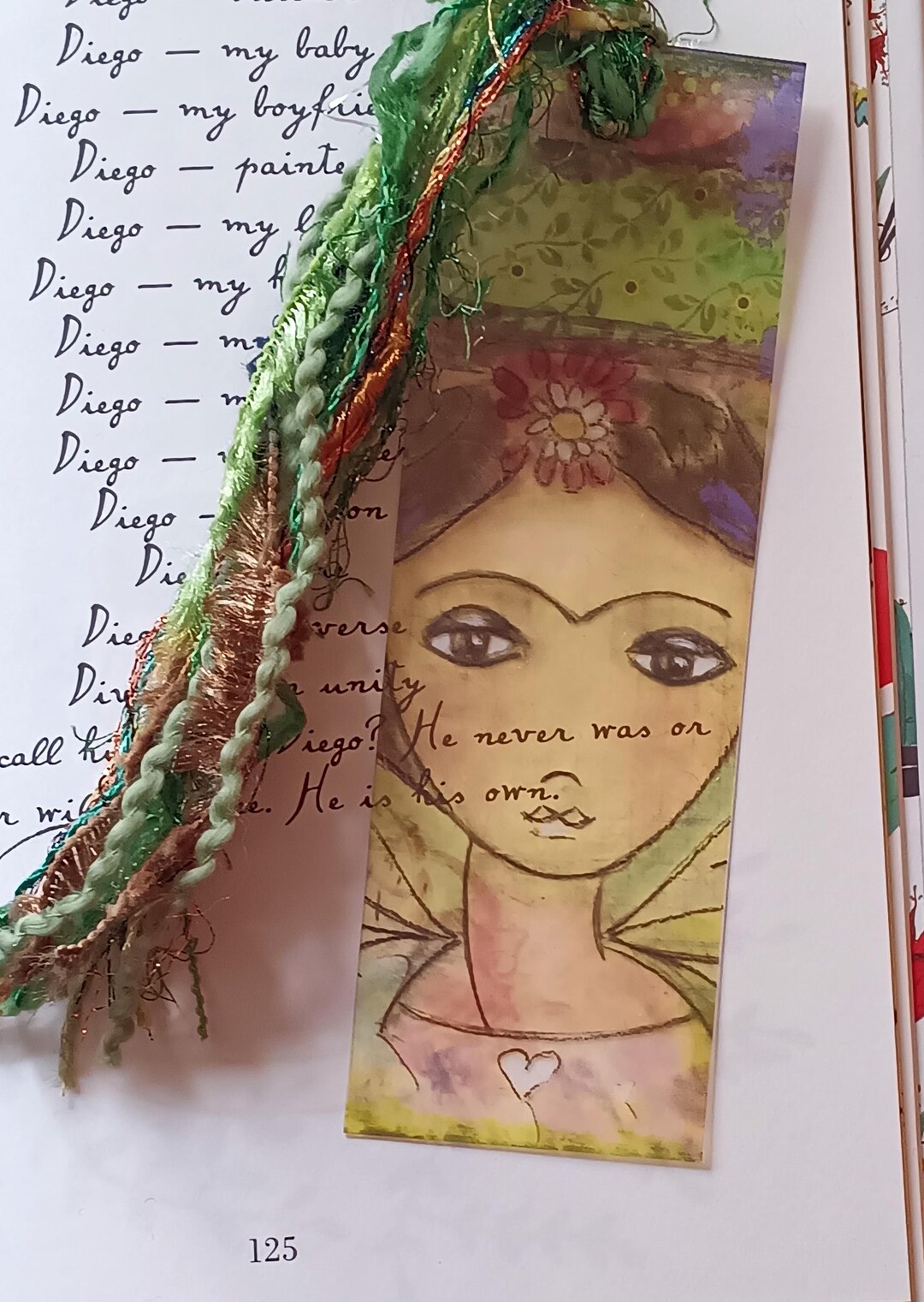 Frida Fairy - Laminated Transparent Bookmark - Handmade - Original Art ...