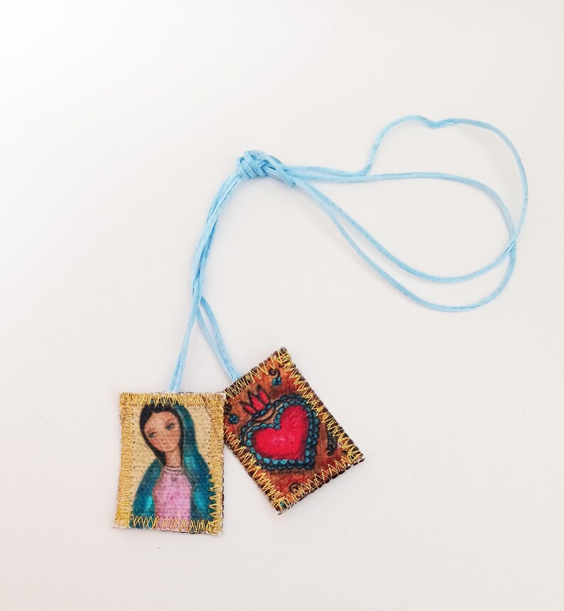 Our Lady of Guadalupe Scapular Handmade Original Art by Flor Larios - Etsy
