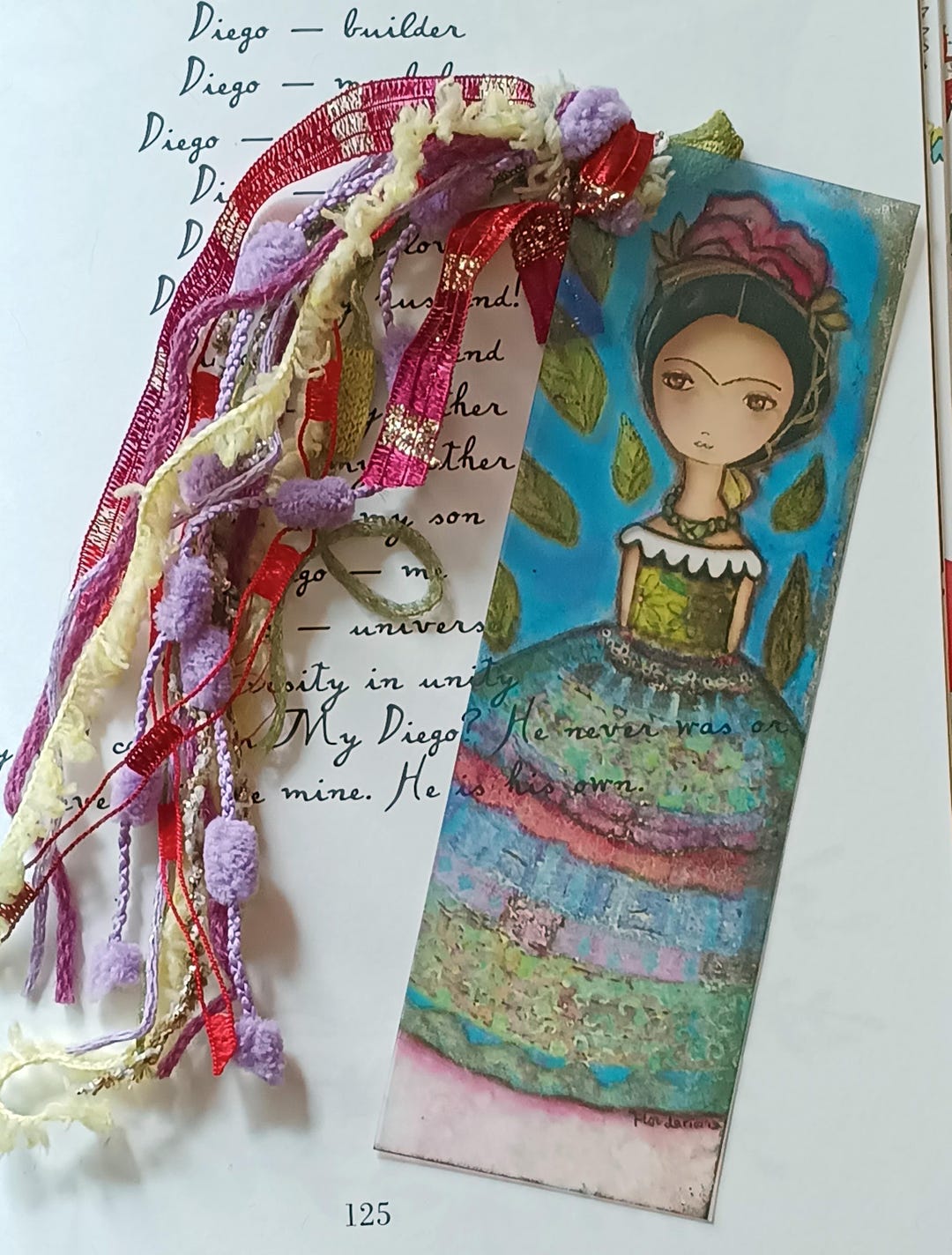 Frida Kahlo Bookmark: Laminated Transparent Handmade Art - Etsy