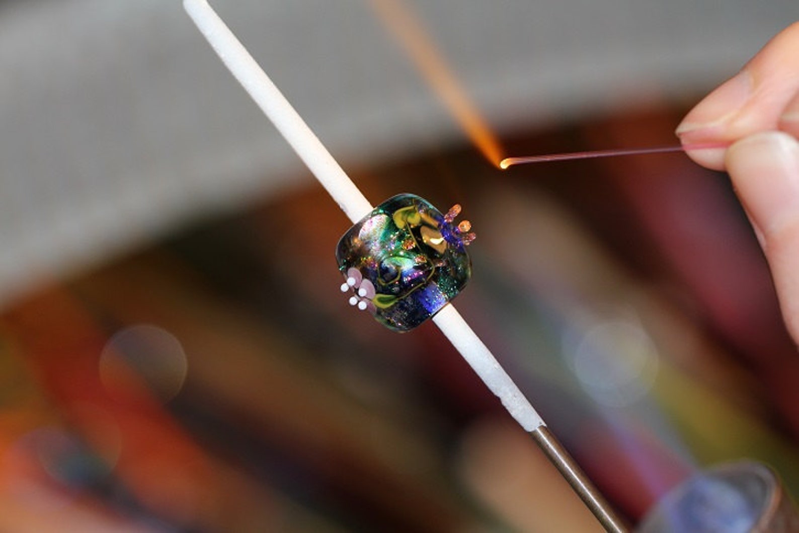 Lampwork Bead TUTORIAL Encased Flower Bead Tutorial Glass Bead Tutorial ...