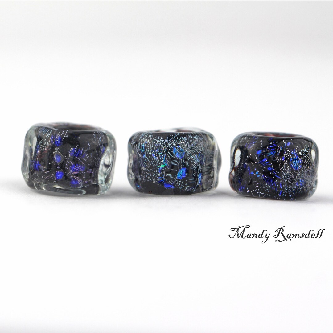 Set of 3 Dread Beads Skinny Small Dreadlock 5.5mm Big Hole Beads ...