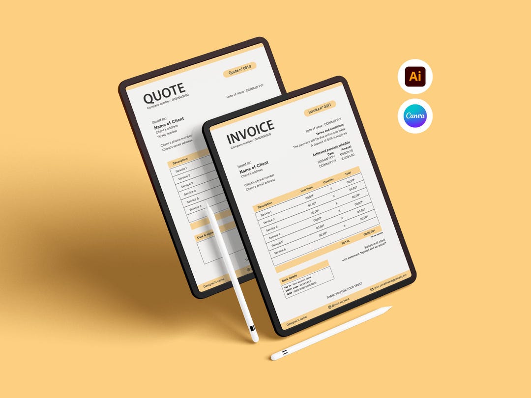 Quote & Invoice Template | Brand Designer | Graphic Design ...