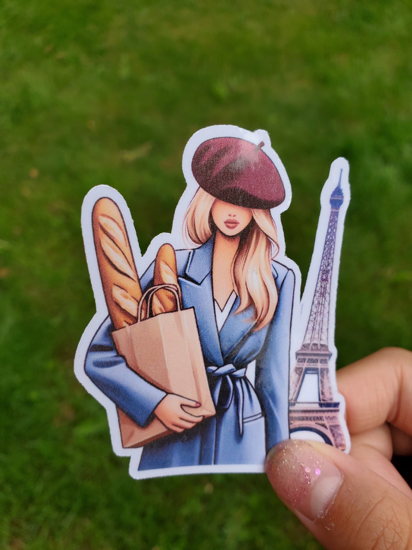 Girl Live in Paris Sticker/modern Girl Sticker/girl in Beret Hat/anime ...