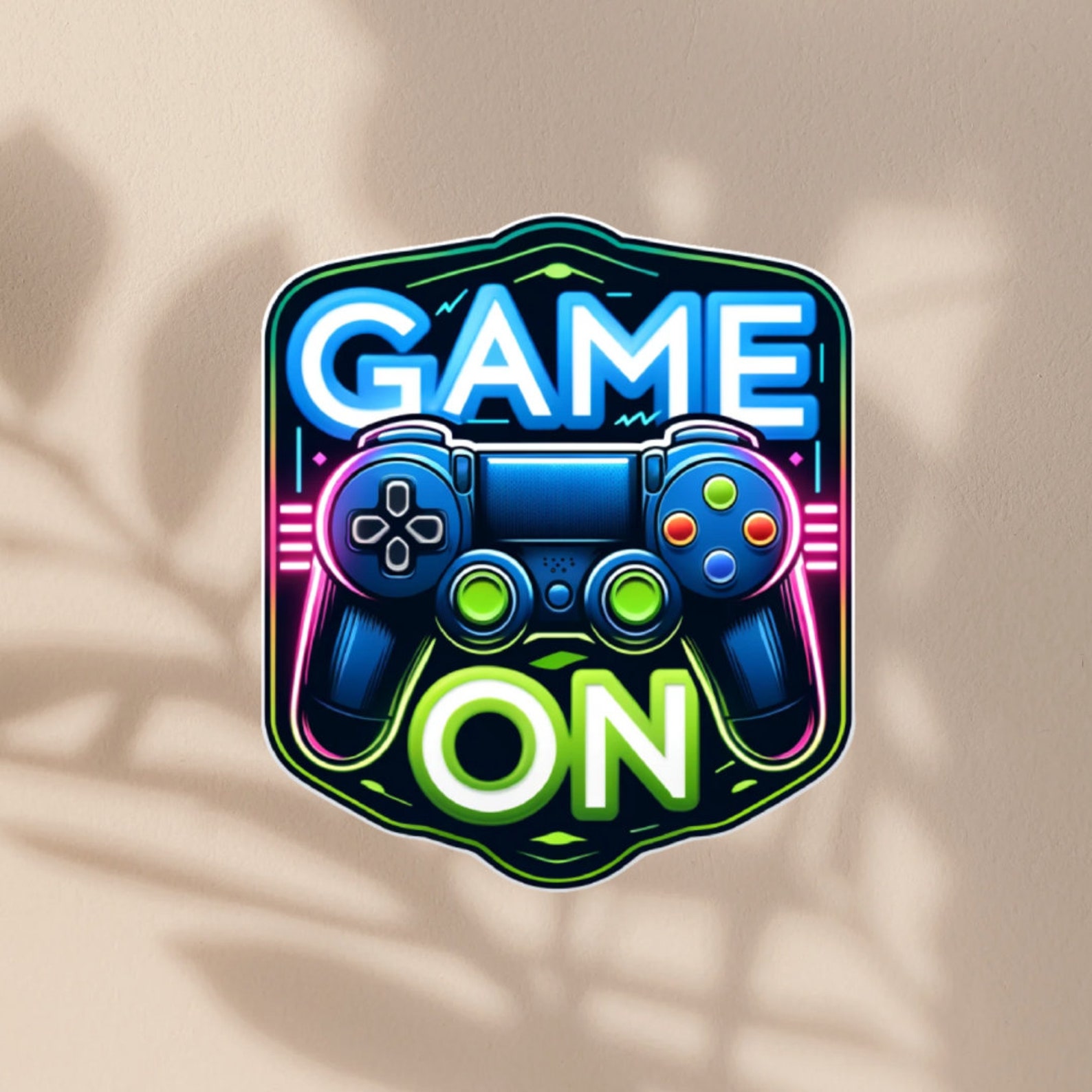 Game on Sticker/ Neon Colour Game Sticker/ Game Lover Sticker / Video ...